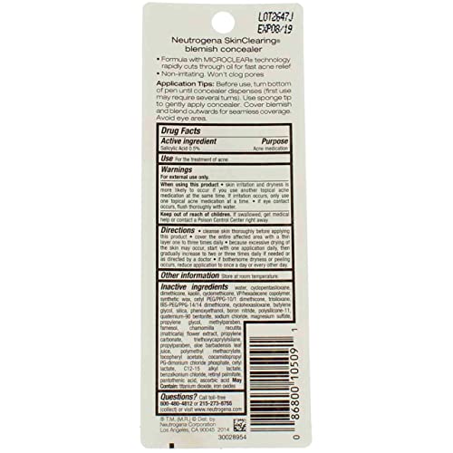 Neutrogena Skinclearing Blemish Concealer, Buff 09,.05 Oz. (Pack of 2)