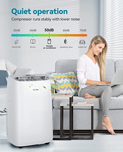 Wamife 12000 BTU Portable Air Conditioner, Smart Indoor Air Conditioner Voice Control with Alexa & Google Home, Cools Up to 700 Sq.Ft. Portable AC Unit with Remote Control, Window Kit