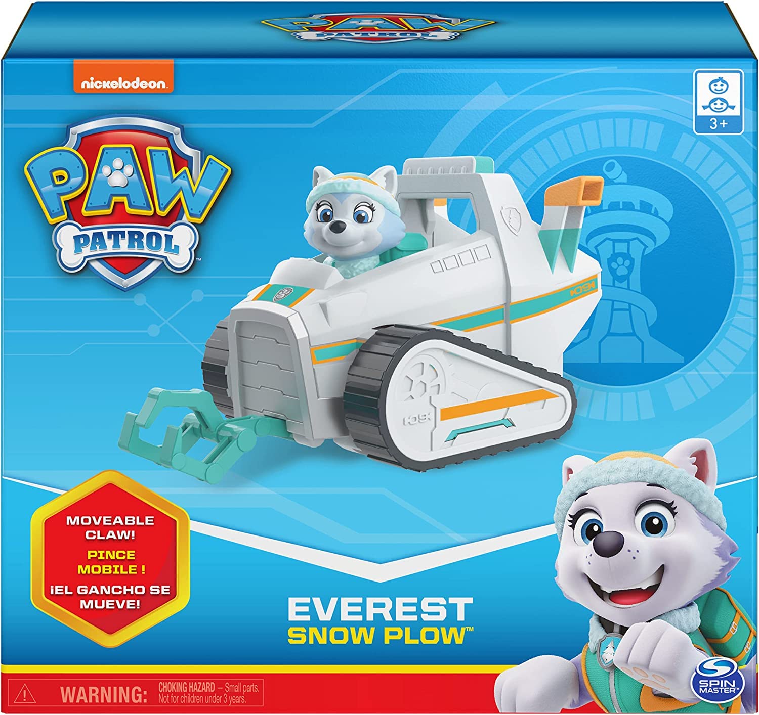Paw Patrol Everest’s Snow Plow & Paw Patrol, Rex’s Dinosaur Rescue Vehicle with Collectible Action Figure Bundle