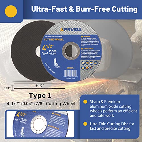 PRVEW 14PCS 4.5"x7/8β Flap Disc&Grinding Polishing Cutting Wheel Set, 8PC T29 Zirconia&Alumina Flap Disc 40 60 80 120Grit with Grinding and Cutting Wheel, Wool Felt Disc, Strip Disc for Angle Grinder