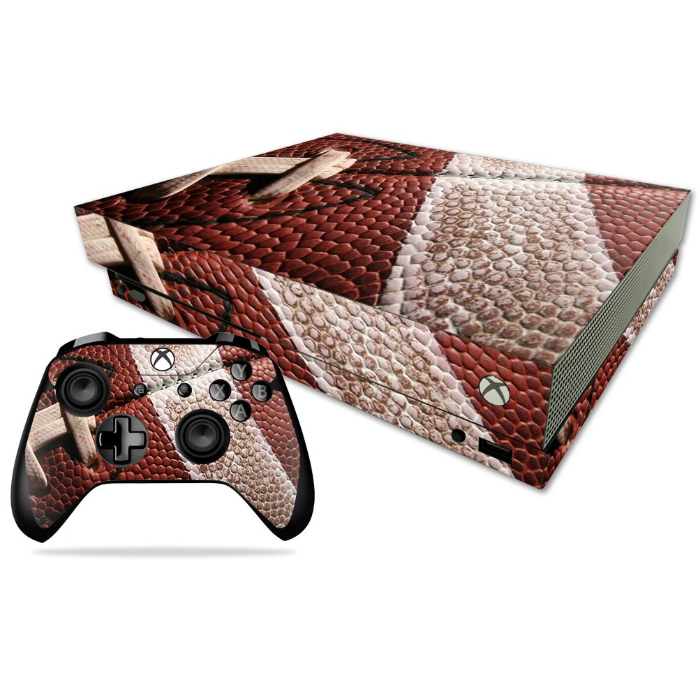 MightySkins Skin Compatible with Microsoft Xbox One X - Football | Protective, Durable, and Unique Vinyl Decal wrap Cover | Easy to Apply, Remove, and Change Styles | Made in The USA