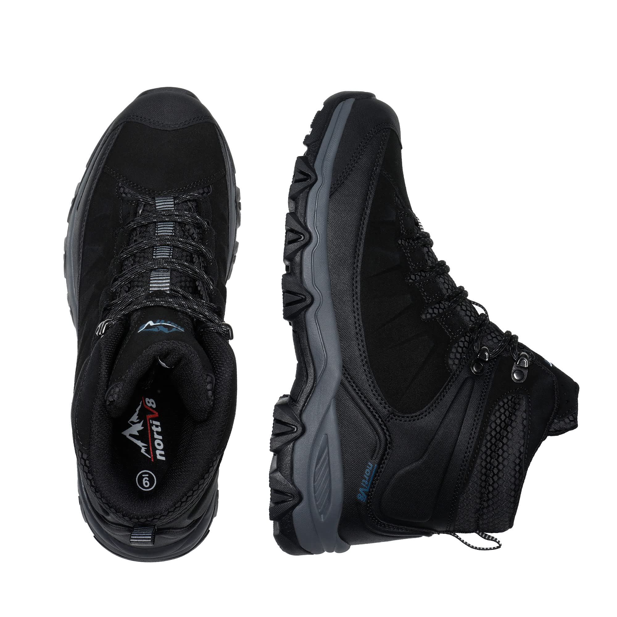 NORTIV 8 Men's Waterproof Winter Hiking Boots Outdoor Trekking Mid Backpacking Mountaineering Shoes,Size 7 Black SNHB2210M