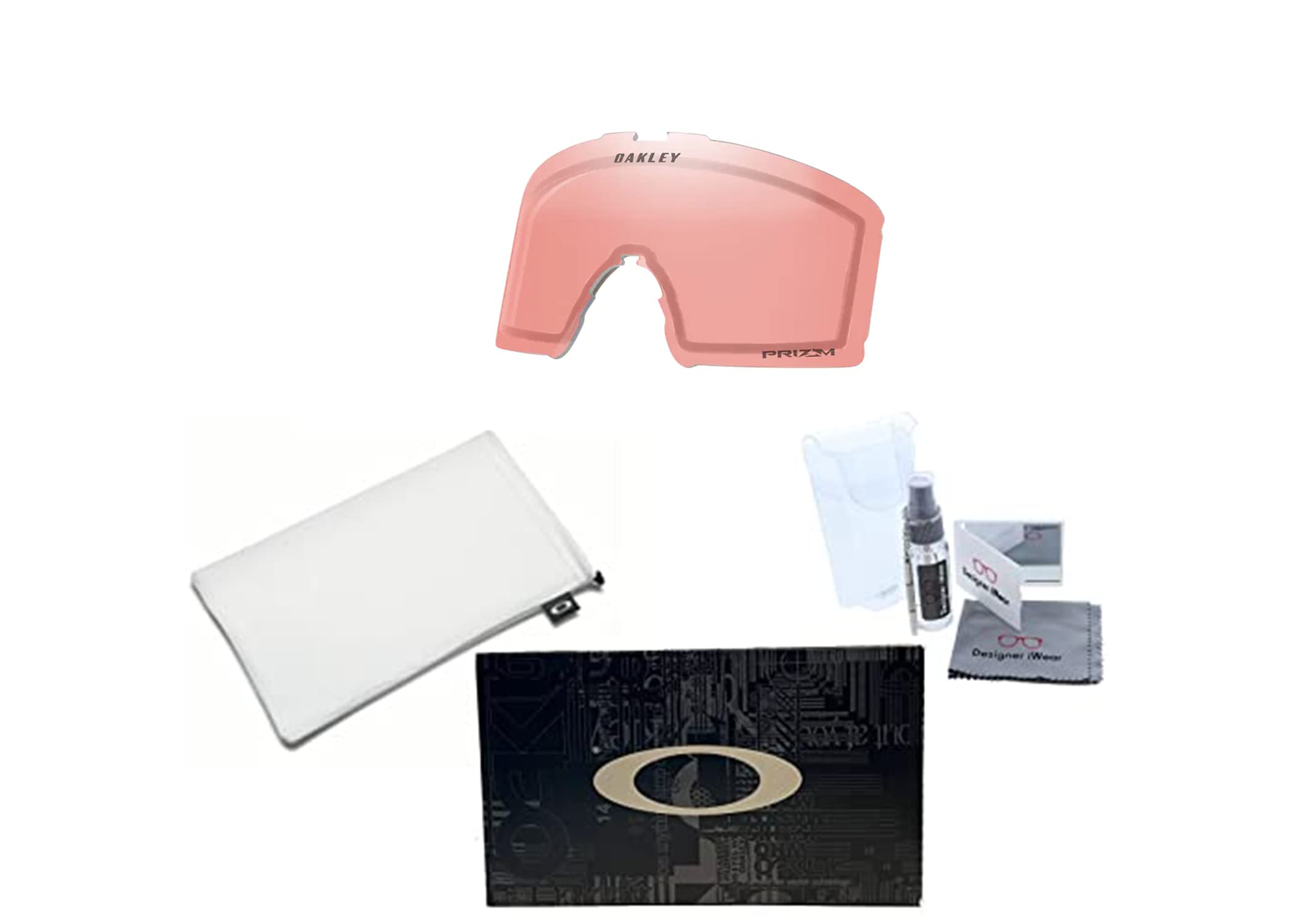 Oakley Line Miner Large Prizm Clear REPLACEMENT LENSES AOO7070ILS Ski Goggles For Men For Women + BUNDLE with Designer iWear Eyewear Kit