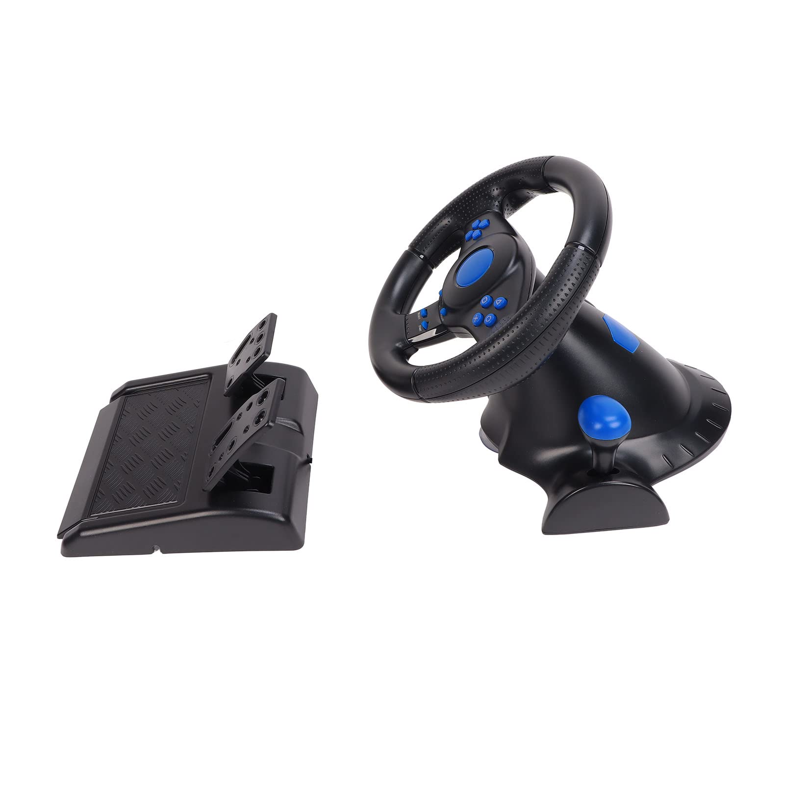 PC Steering Wheel, 180 Degree Rotation Programmable USB Racing Game Wheel, with Spring Pedal, for PS4, for PS3, for XBOX One, for XBOX 360, for Switch, PC
