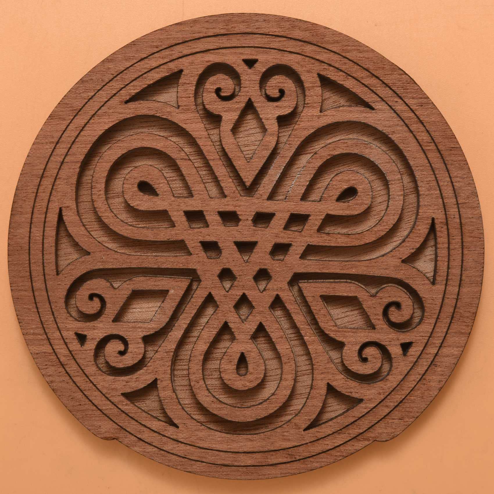 Popidome Guitar Wooden Soundhole Sound Hole Cover Block Feedback Buffer Mahogany Wood for EQ Acoustic Folk Guitars 7#
