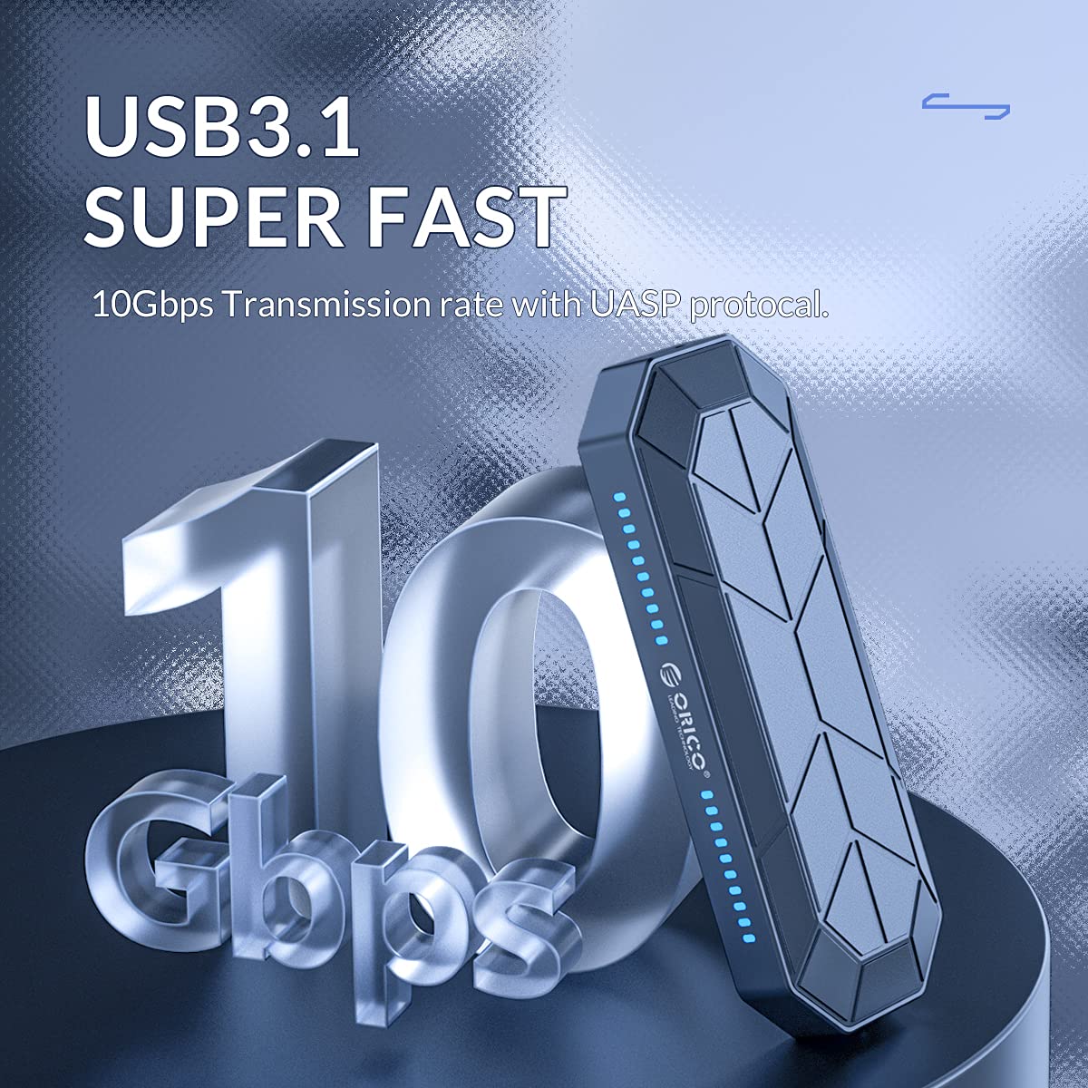 ORICO RGB 256G Portable SSD USB 3.1 Gen2 Type-C Speed up to 940MB/s Gaming and Personal External SSD-RV500