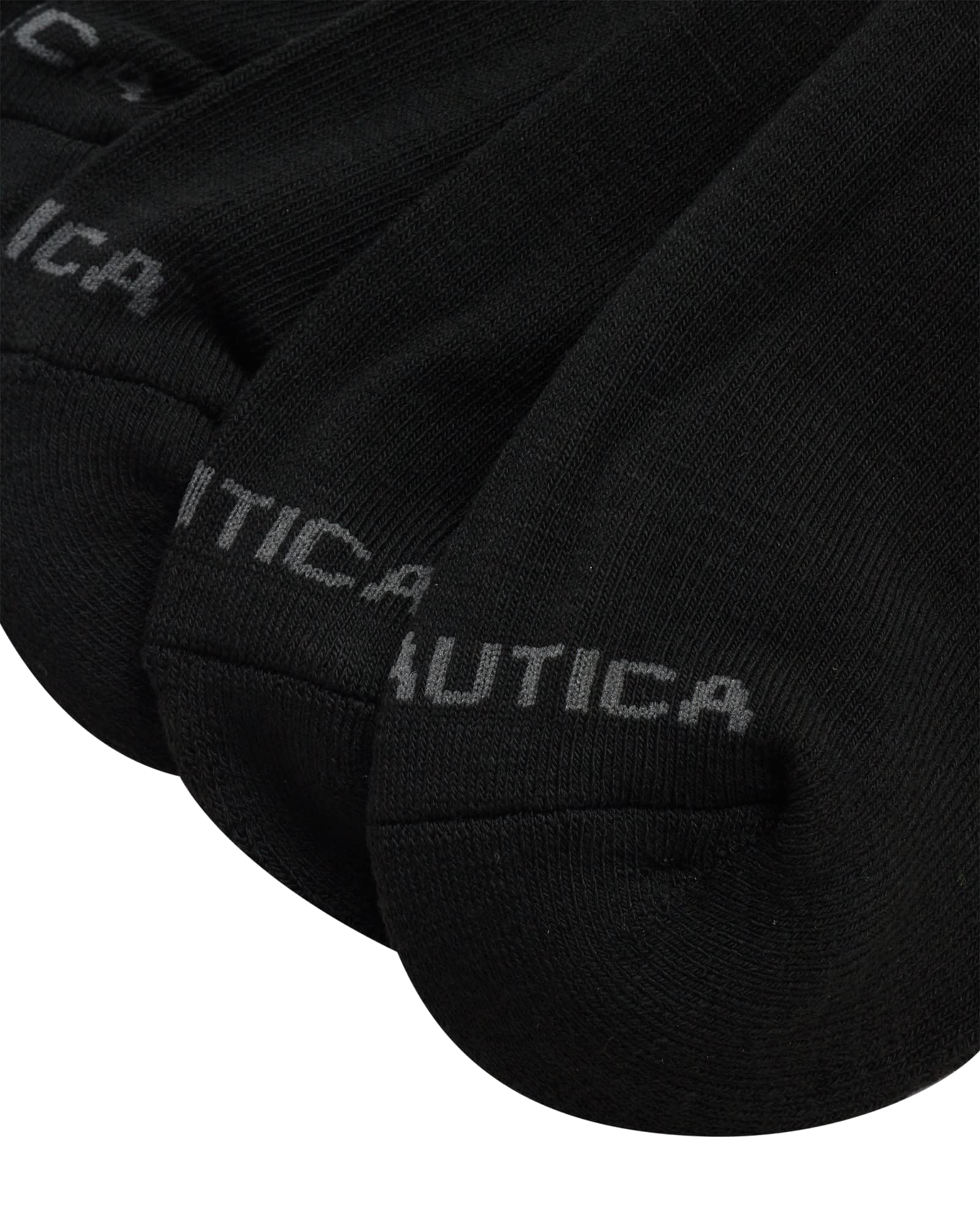 Nautica Men's Athletic Socks - Cushioned Low Cut Socks (8 Pack), Size 6-12.5, Black