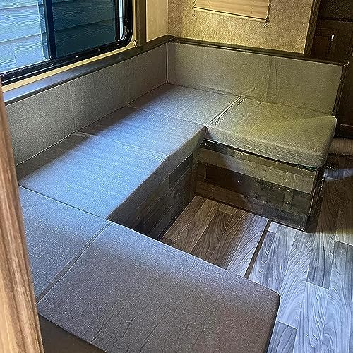 Vlimus Custom Bench Seat Bay Window Cushions Indoor Outdoor Furniture Cushion Replacement 75D Upholstery Foam Non Slip Backing for Sofa Chairs Patio Garden