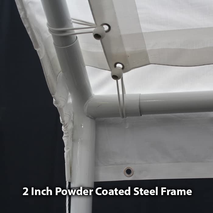 King Canopy Hercules 18-Feet by 20-Feet, 2-Inch Steel Frame, 8-Leg, Carport, White
