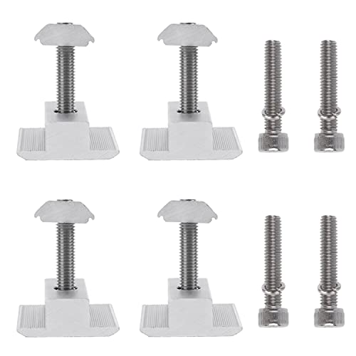 Solar Panel Clamps Panel with Hex Socket Head Cap Bolts Spring Washer and Slider Nut Solar Mid Clamp for Solar Panel Mounting,4 Sets