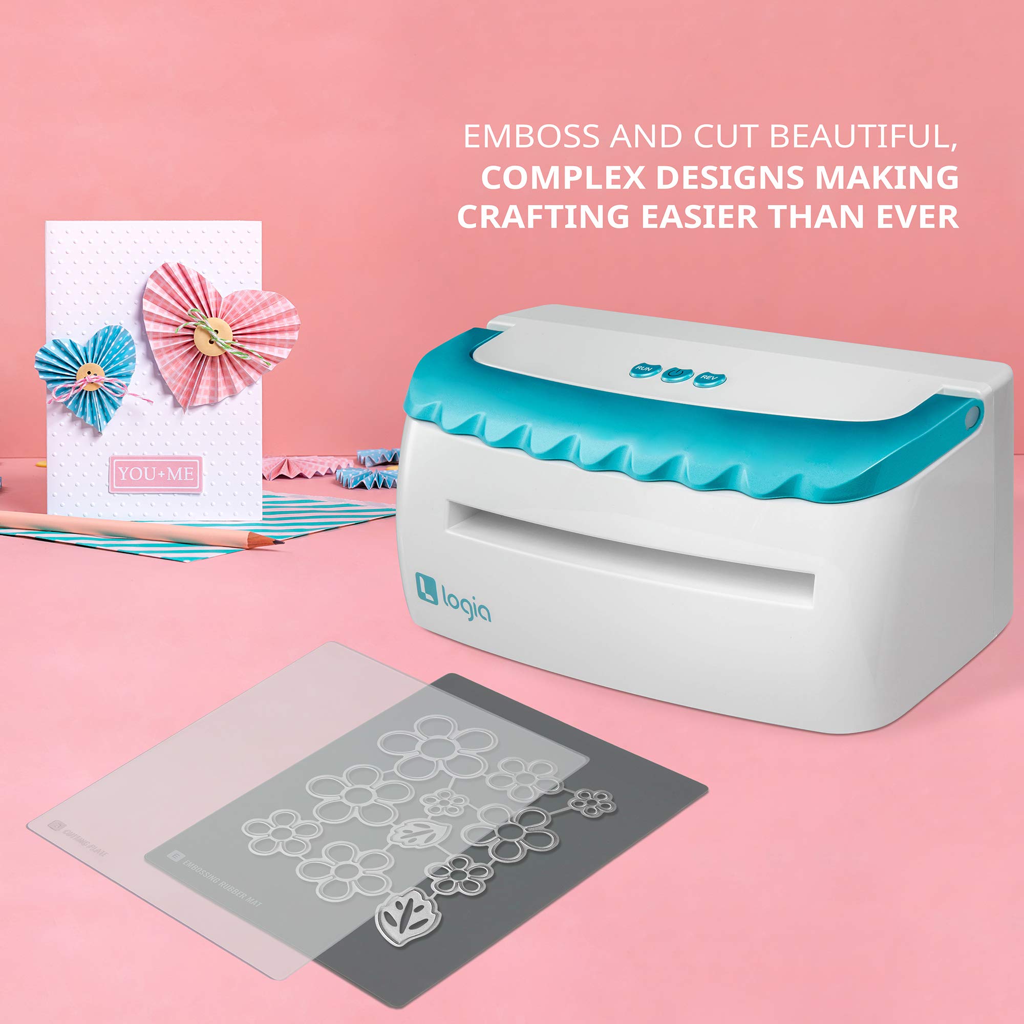 Logia A5 Electronic Die Cutting Machine | Professional Die Cutter & Embosser Starter Kit for Scrapbooking, Crafting & Card Making | Fast & Quiet, Easy Operation, Overload Protection & Accessories Pack
