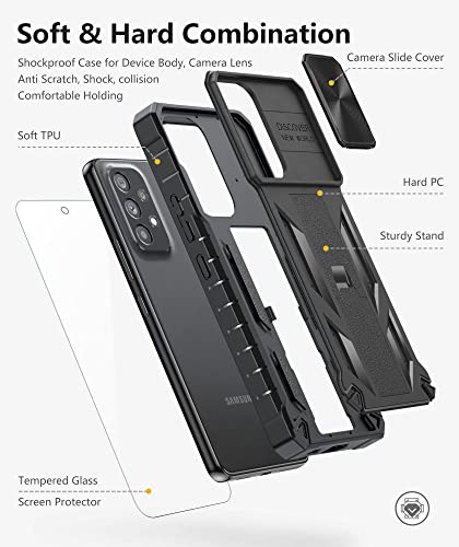 SOiOS for Samsung Galaxy A53 5G Case: Military Grade Drop Proof Protection Cover with Kickstand | Matte Textured Rugged Shockproof TPU | Protective Cell Phone Case for Galaxy A53 5G Phone
