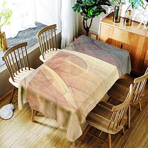 Simple Retro Line Tablecloth Creative Colorful Landscape Polyester Comfortable Waterproof Table Cover Picnic Mat A5 140x210cm