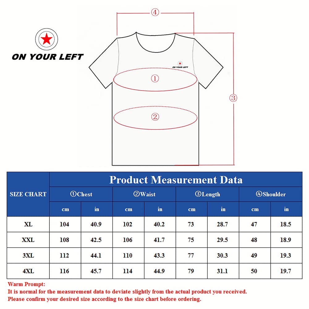 ON YOUR LEFT Dry Fit T-Shirts for Men, Athletic Running Short Sleeve Crewneck Mens Tshirts, Workout, Athletic, Casual (4X-Large, Black)