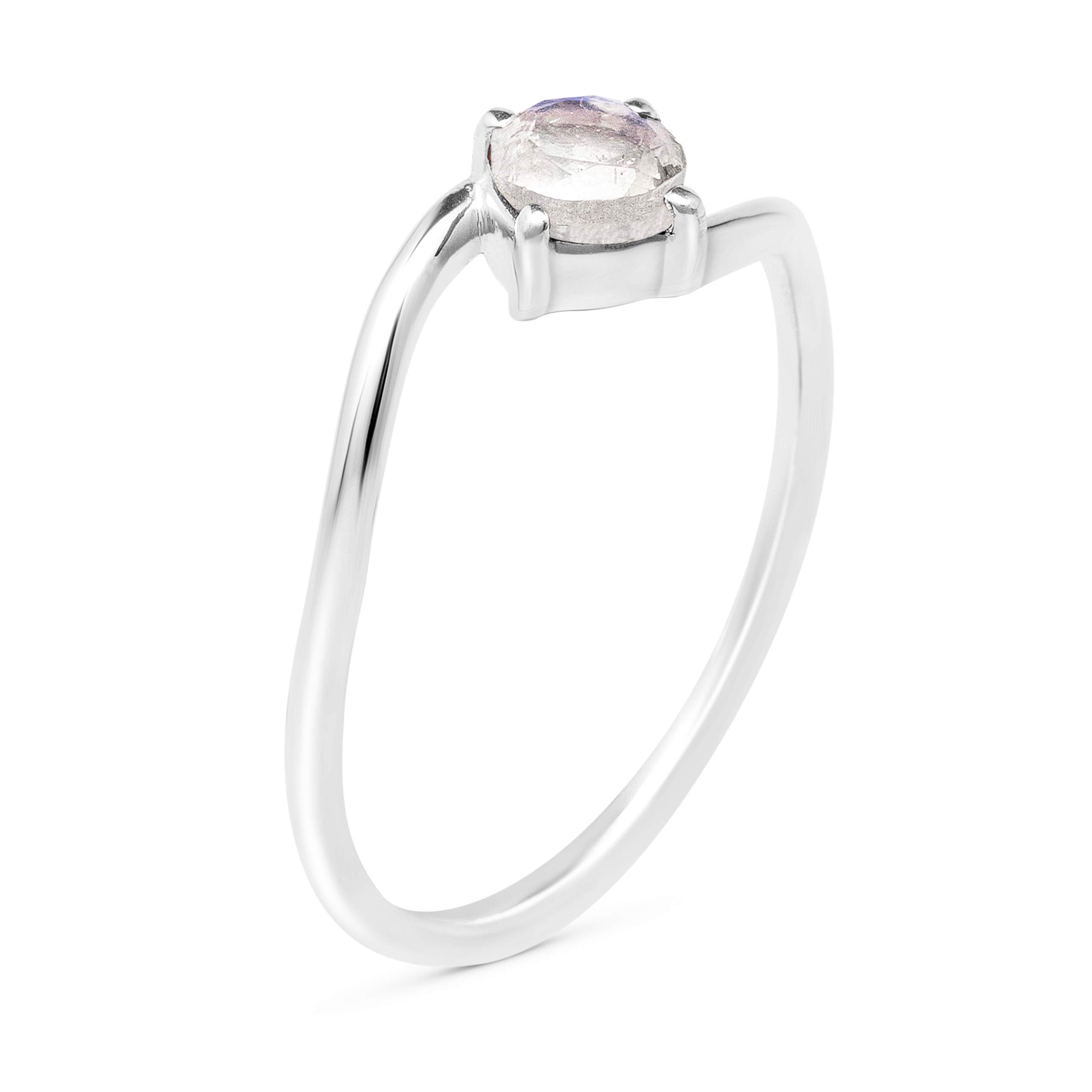 Koral Jewelry Cut Moonstone Square Delicate Ring 925 Sterling Silver Vintage Boho Chic (7)