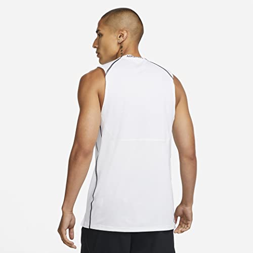 Nike Pro Dri-Fit Men's Slim Fit Sleeveless Top (as1, Alpha, m, Regular, Regular, White/Black)