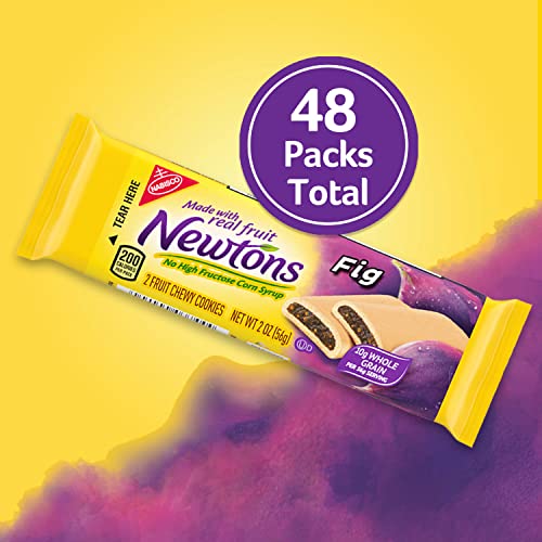 Newtons Soft & Fruit Chewy Fig Cookies, 48 Snack Packs (2 Cookies Per Pack, 4 Boxes)