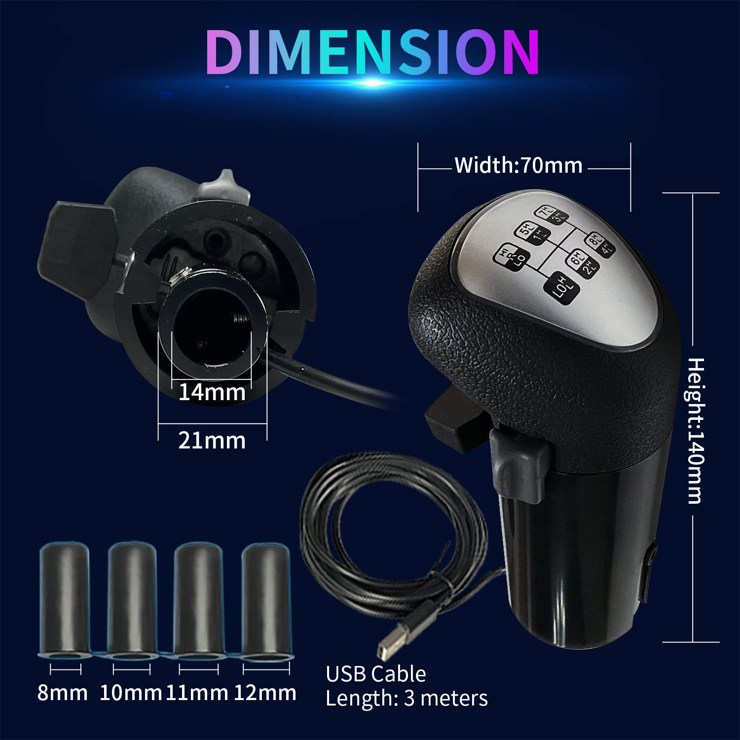 SimWayTech USB Shifter Knob for ATS & ETS2 PC For Logitech G25 G27 G29 G920 G923 Thrustmaster TH8A Fanatec SQ PXN A7