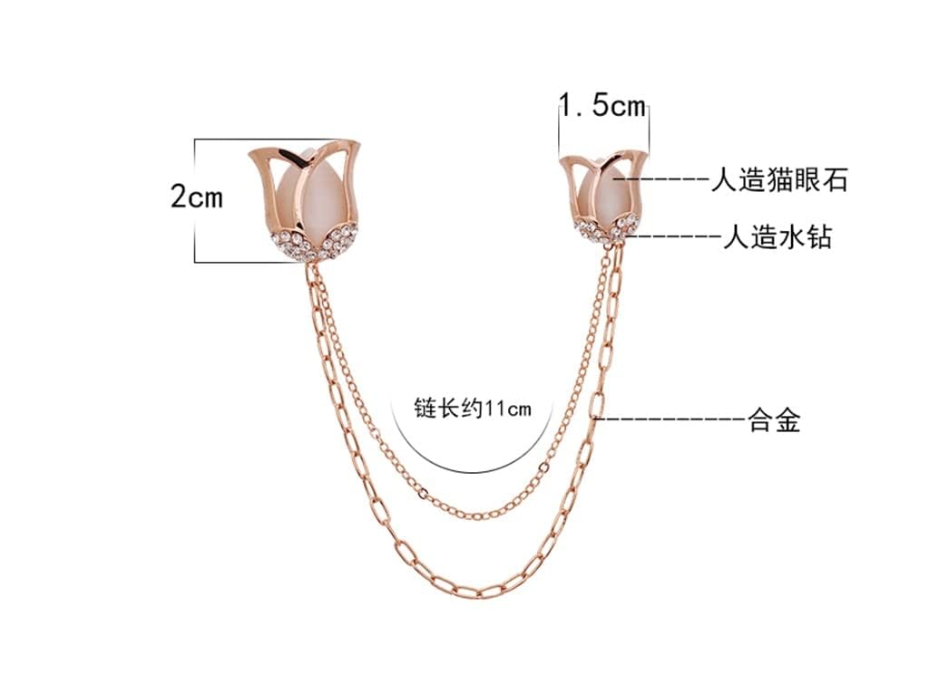 MJWDP Shirt Collar Pin Neck Brooch Chain Corsage Decoration Women's Button Pin Sweater Accessories Pin Accessories