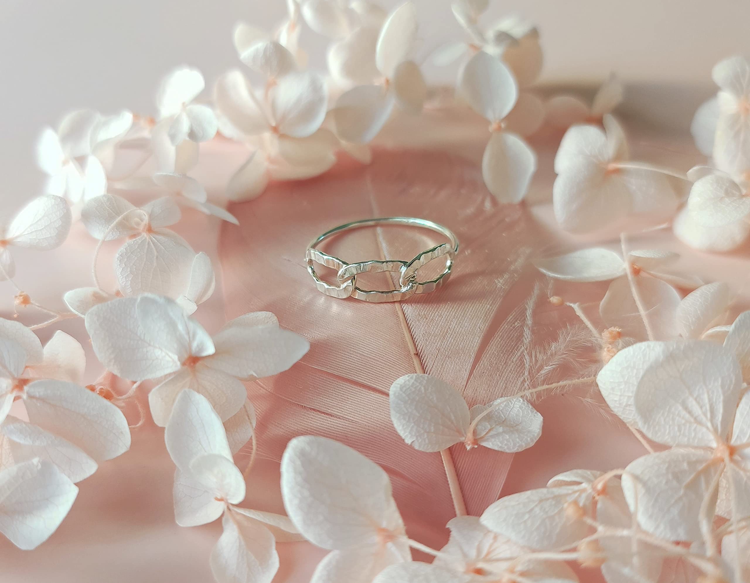 NAARD Circle-Link Silver Band Rings For Women| Promise Ring| Friendship Rings| Stacking Rings| 925 Sterling Silver Rings| Thin Silver Rings