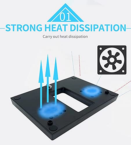 Newest USB Cooling Fan for Xbox Series X, for External Cooler Turbo Temperature Control Fan Console Cooling System for Xbox Series X with Dual Fans and Extra 2.0 USB Port,6 Thumb Grip Caps- Black