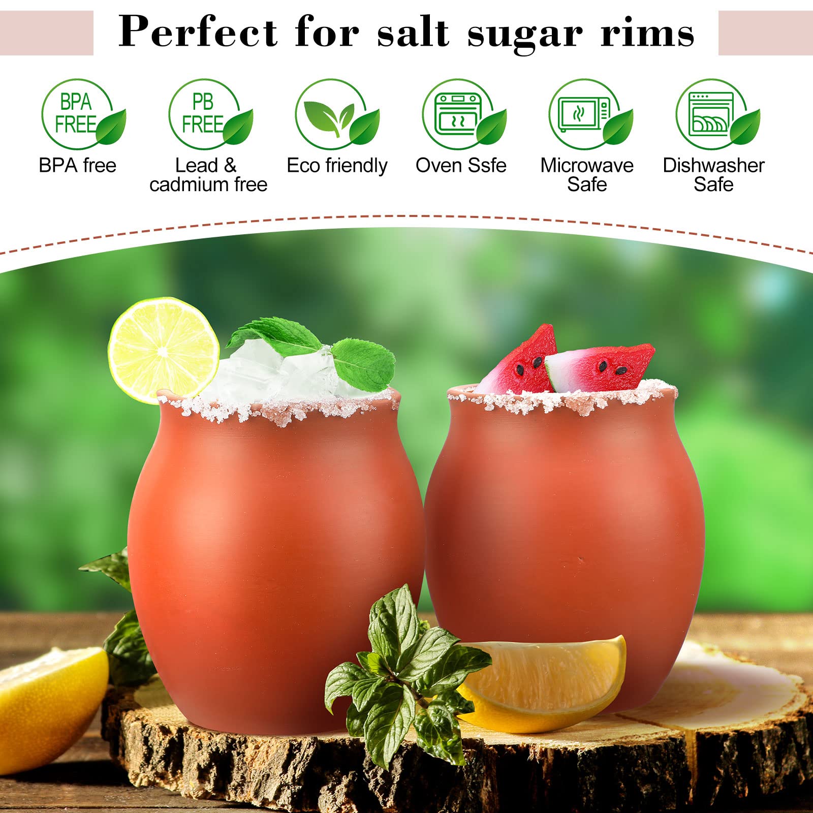Nuogo Set of 24 (3oz) Cantaritos de Barro Mexicanos Mini Cantaritos Shooters Pottery Cocktail Glasses for Tequila, Margaritas, Mojitos, Mexican Jarritos de Barro Mexicanos, Taco Tuesday Cocktail Cups