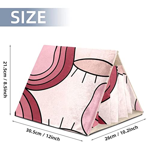 Y-DSIWX Guinea Pig House Bed, Rabbit Large Hideout, Small Animals Nest Hamster Cage Habitats Girl Pink Abstract