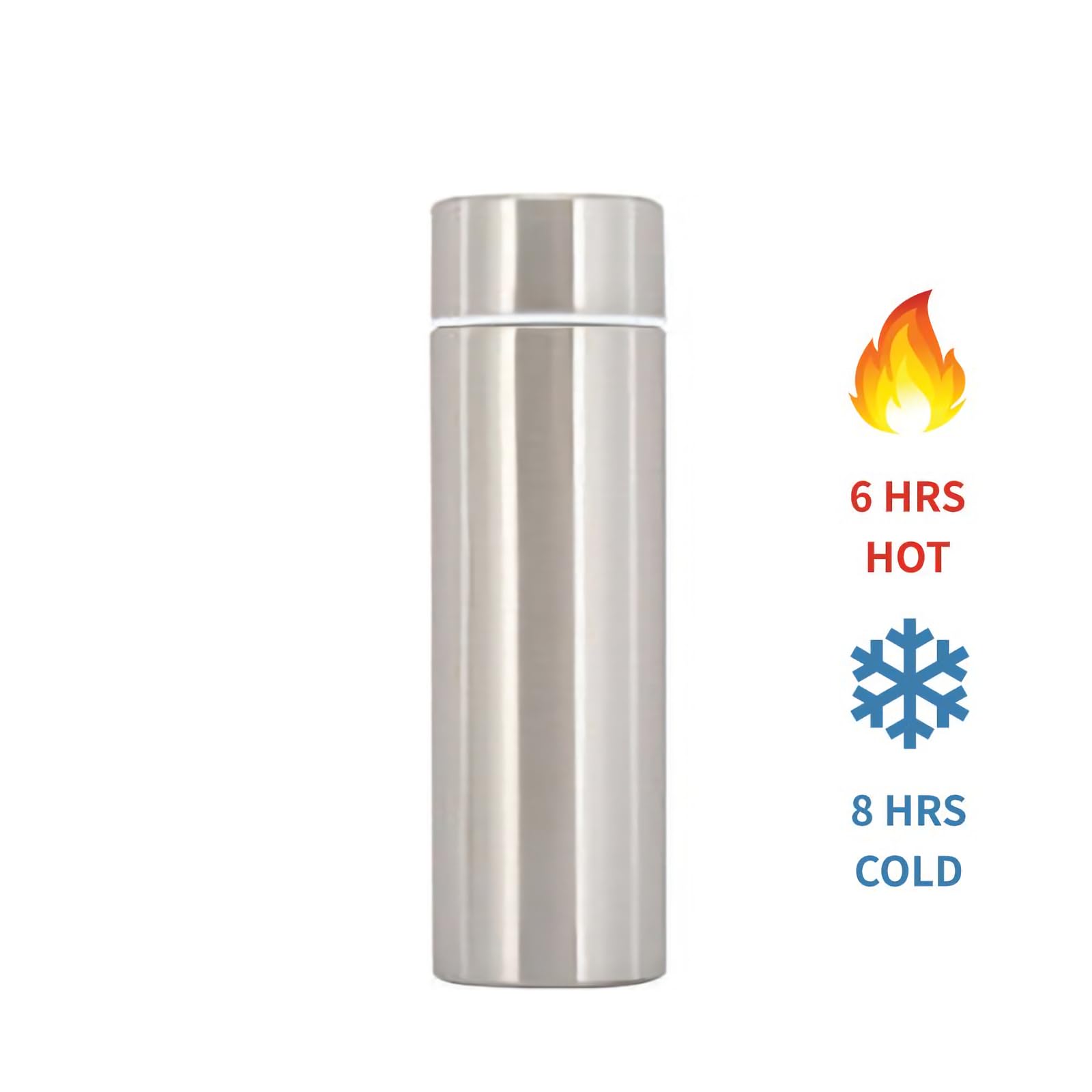 Jumigra Insulated Water Bottle, 18/8 (304) Stainless Steel, Super Slim Skinny Mini, Portable, Leak Proof, 5oz, Silver