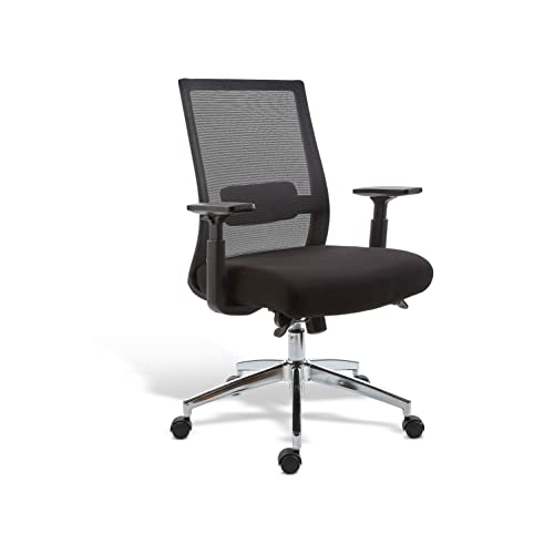Union & Scale Prestige Marrett Fabric/Mesh Swivel Task Chair, Black, 2/Pack (Un53249-Ccvs)