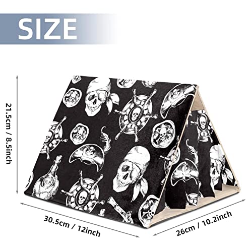 Y-DSIWX Guinea Pig Hideout House Bed, Skull Dark Pattern Rabbit Cave, Squirrel Chinchilla Hamster Hedgehog Nest Cage