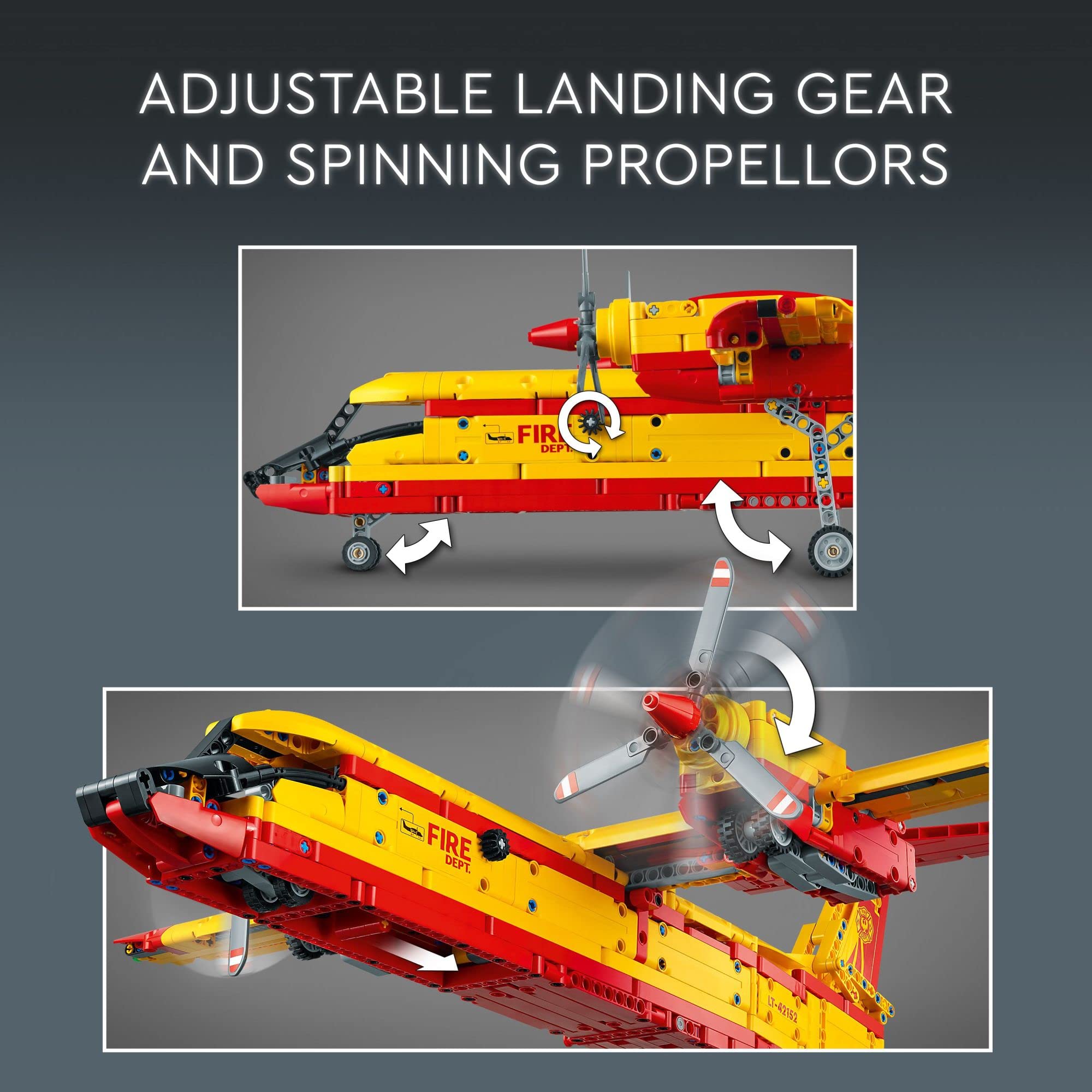 LEGO Technic Firefighter Aircraft Building Toy, Model Airplane Set 42152, with Authentic Fire Rescue Details, Engineering Fire Plane Fun for Boys, Girls, and Kids Ages 10+ Years Old, Airplane Gift
