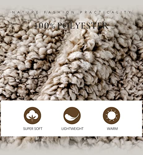 Les umes Women's Zipper Sherpa Pullover Fuzzy Fleece Sweatshirts Jacket Winter Oversized Outwear Coat Brown 2XL