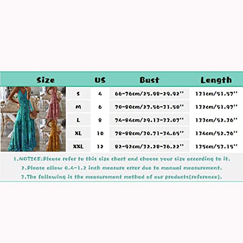 Pinkpaopao Women's Halter Neck Maxi Dress High Waisted Patchwork Ruched Backless Tie Ups Straps Printed Dress