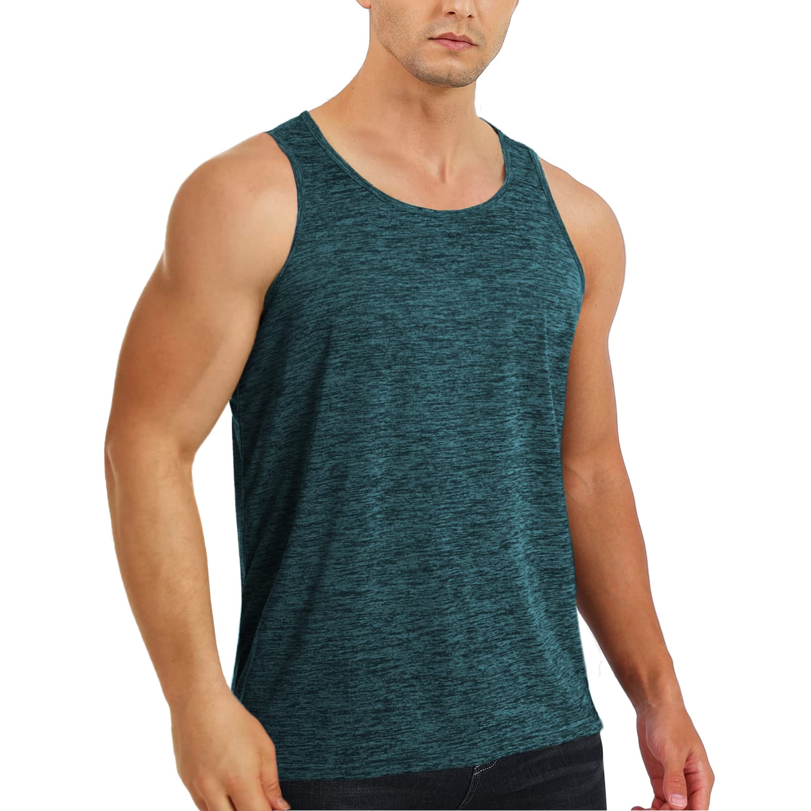 nine bull Men's Workout Tank Tops Lightweight Quick Dry Vest Athletic Sleeveless Bodybuilding Muscle Shirts Blue
