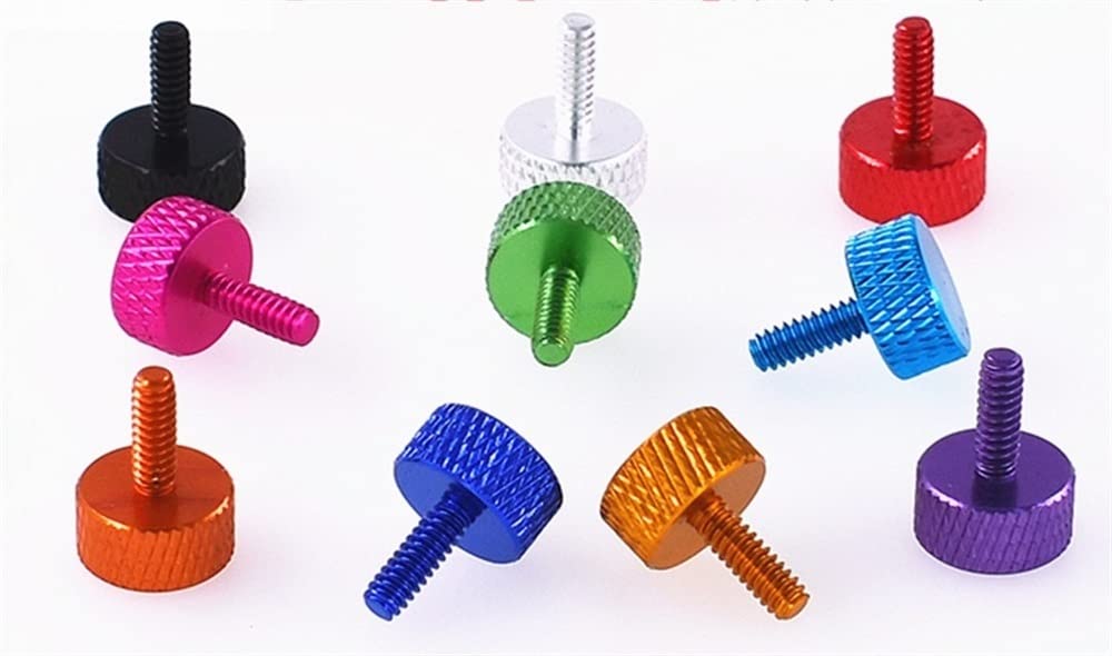 WAAZI Screw 6#-32 * 10mm Aluminum Alloy Hand Twisted knurled Color Computer Drone Box DIY Side Panel Hard Drive Graphics Card Screws (Color : Light Green)