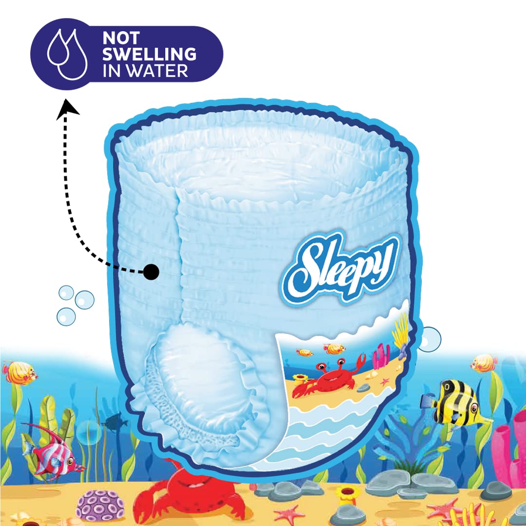 Swim Diapers, swim pants for Little Swimmers Size 5-6 (24-55 lbs, Count- 14 PCs), Disposable diaper for Splashers