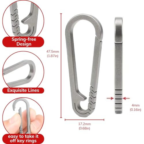 Titanium Quick Release Keychain, Detachable Key Ring Quick Release, Quick Disconnect Keychain, Key Chain Quick Release for Men and Women, Heavy Duty Detachable Keychain with 4 Key Rings, 1 Carabiner