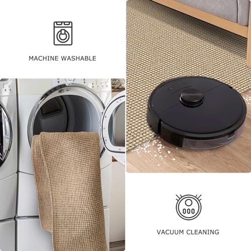 KOZYFLY Boho Rugs for Entryway 2x3 ft Small Area Rugs Washable Rugs Rubber Backed Front Door Rug Natural Cotton Entrance Rugs for Front Porch Bathroom Kitchen Bedroom