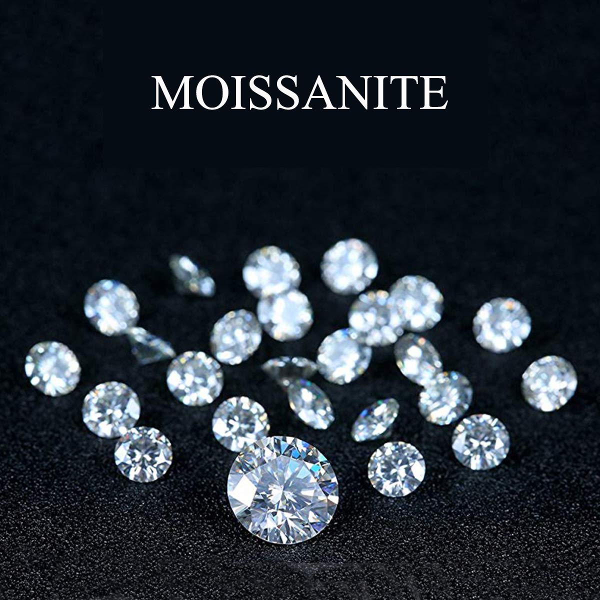 LONAGO Brilliant 1.5CT Real Moissanite Diamond Engagement Ring Solid 14k White Gold Wedding Anniversary Ring