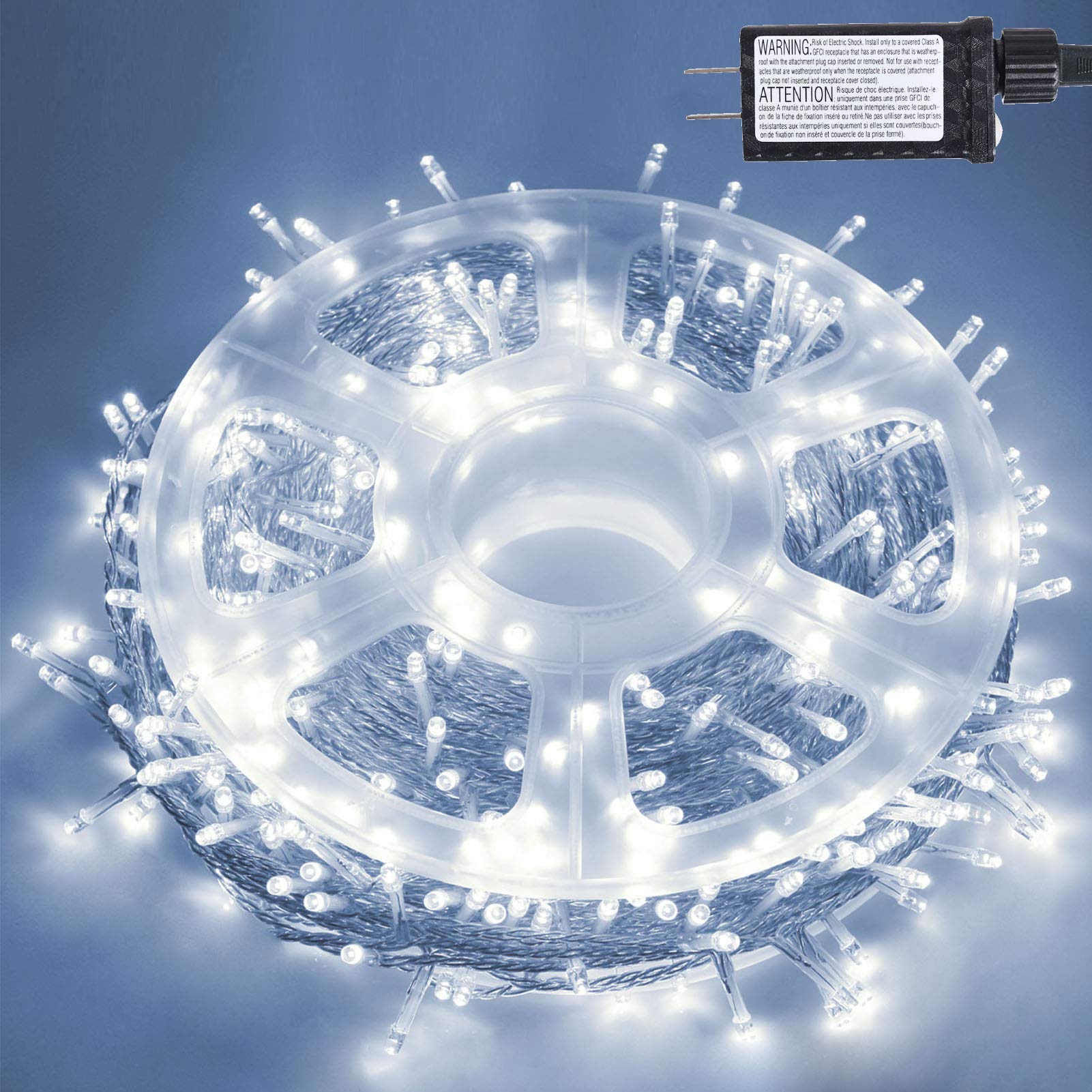 KPROE 500 LED String Lights, 30V Plug in Fairy String Lights with 8 Modes for Indoor and Outdoor Party Wedding Home Patio Lawn Garden Supplies (White)