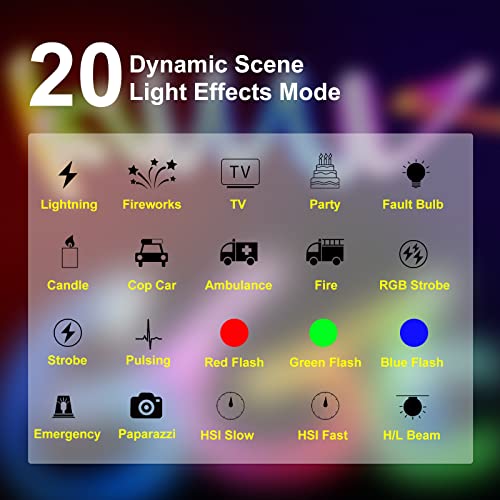 Newmowa RGB Video Light Portable LED Light for Phone, Tablet, Laptop, 360° Full Color CRI 95+ Dimmable 2500K-8500K, 2000mAh Rechargeable LED DSLR Lighting for Selfie, Makeup, Video Conference, TikTok