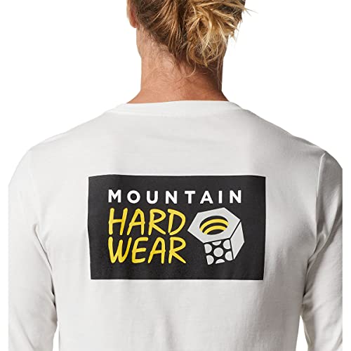 Mountain Hardwear Men's MHW Logo in a Box Long Sleeve, Fogbank, Medium