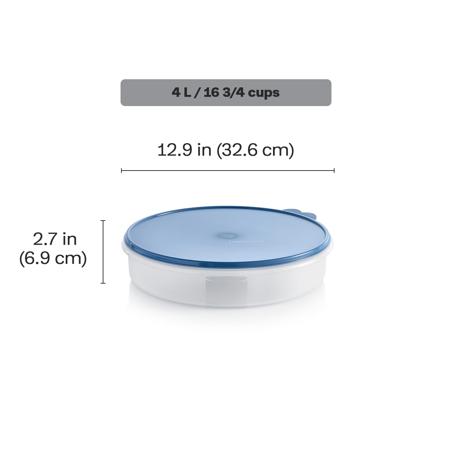 Tupperware Freeze & Go Round Container - Freezer Safe, Dishwasher Safe & BPA Free Container (4L/16.9 Cups)