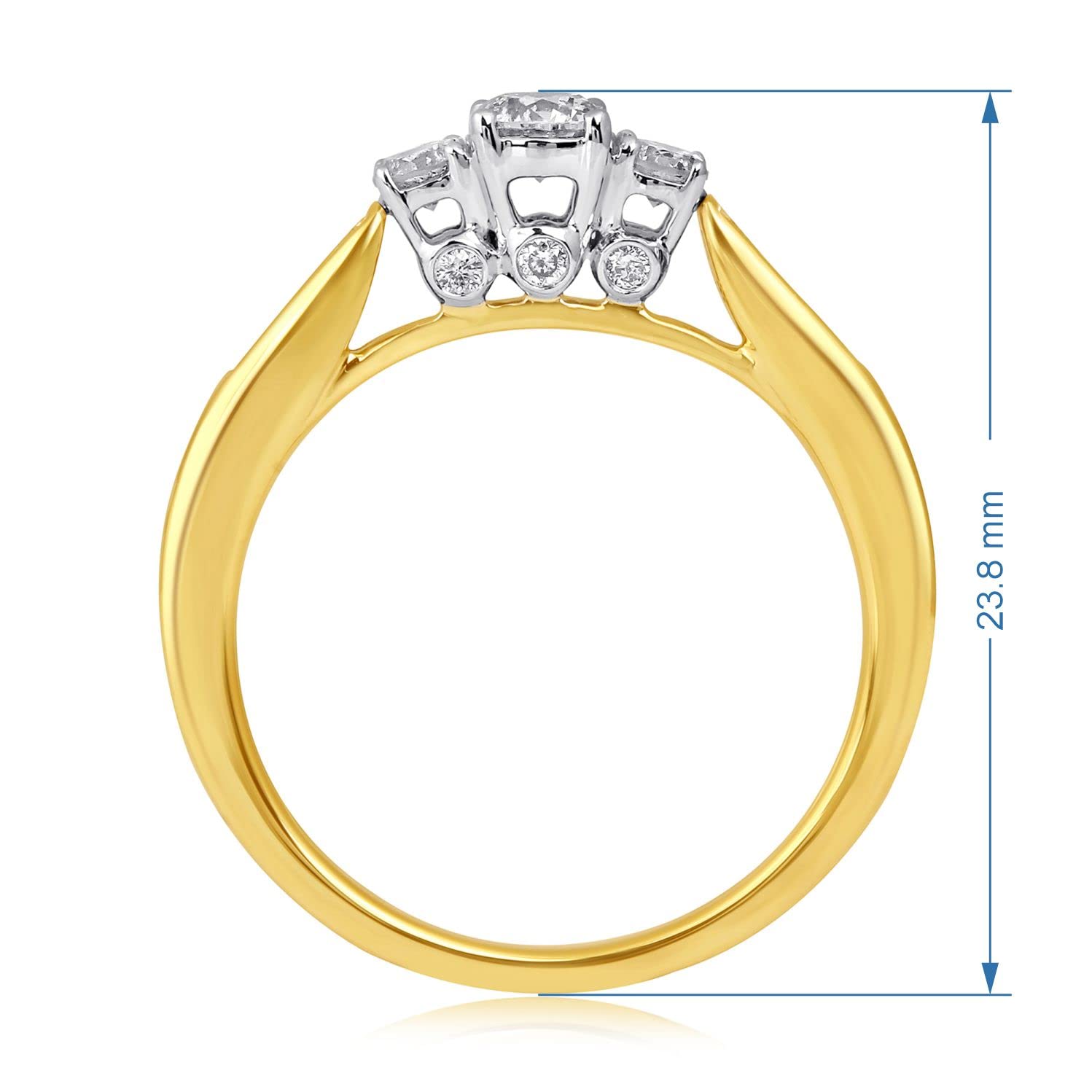 Jewelili October Birthstone Ring in 10K Yellow Gold with Cushion Cut Created Opal and Natural White Round Diamond Accent, Size 7