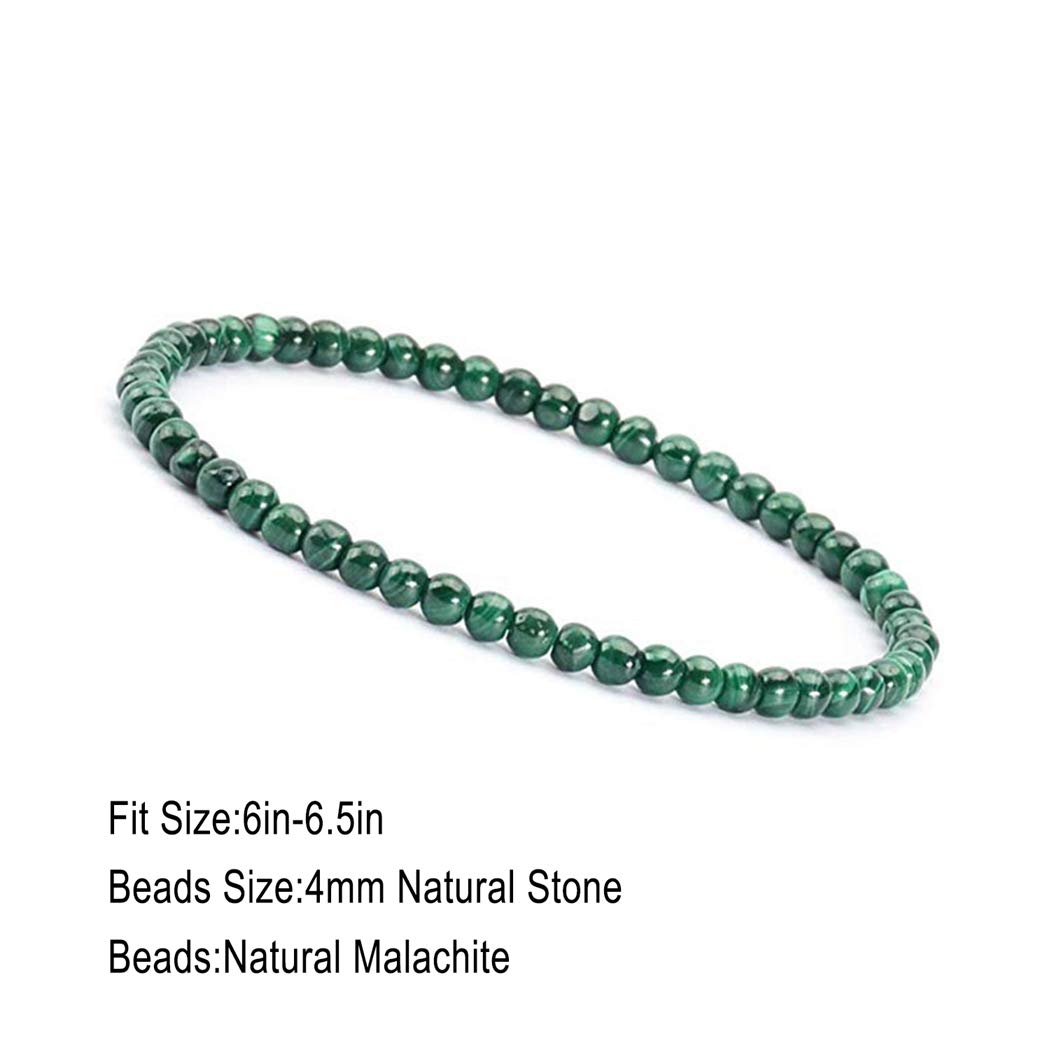 KIKILA 4mm Mini Gemstone Energy Bracelets Crushed Stone Beaded Bracelet Natural Stone Charm Beaded Small Couples Bracelets for Women