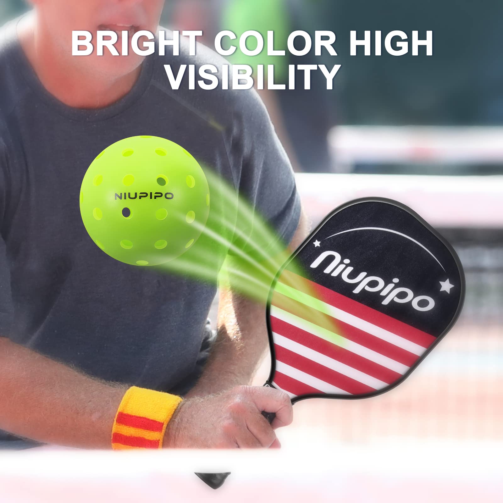 niupipo Pickleball Paddle Orange+3 Pickleball Balls Pack