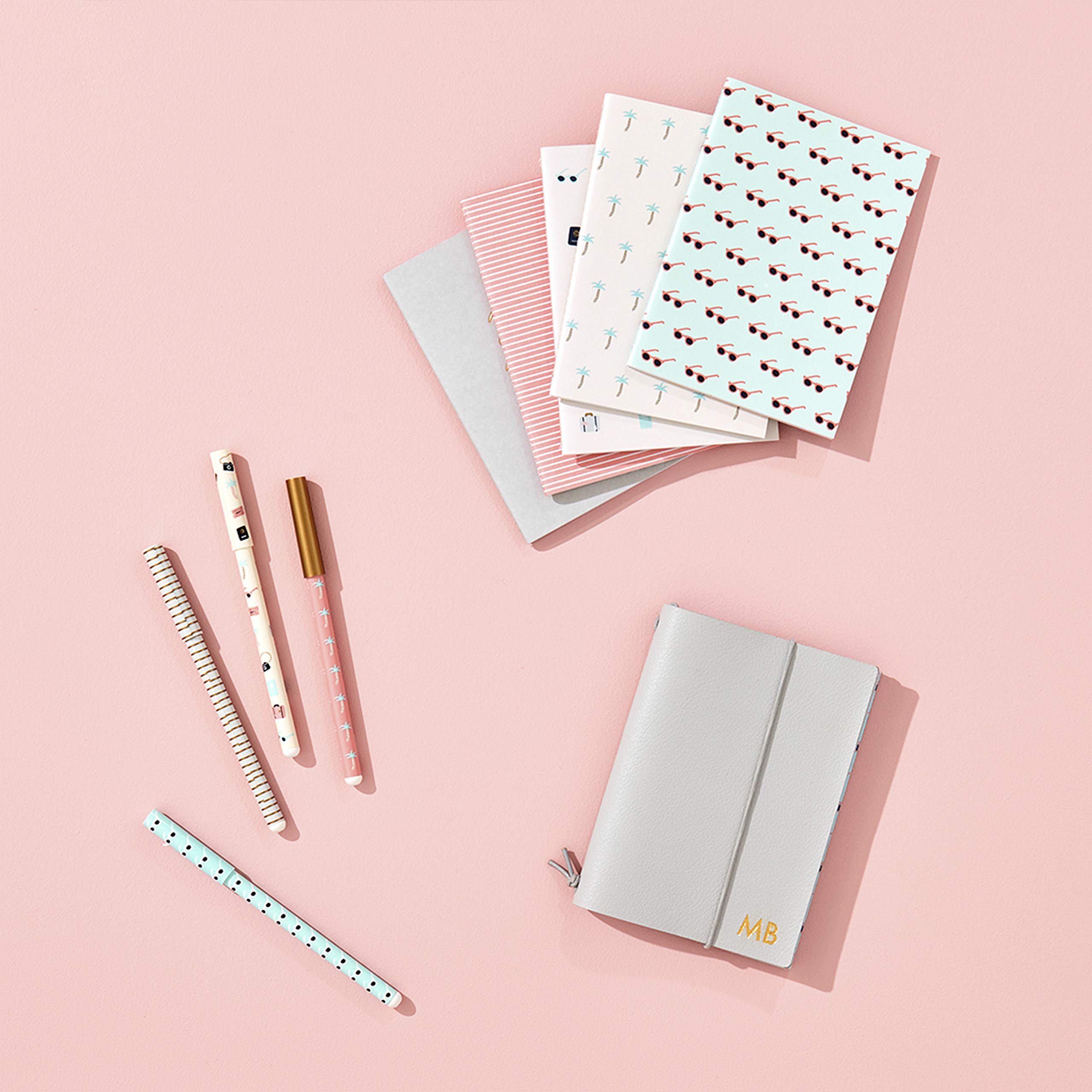 kikki.K Its About The Journey Designer Collection - A6 Refillable Leather Notebook, 2 Lined Notebook Refills, Elastic Closure, Measures 5.91" L x 4.33" W x 0.59" H