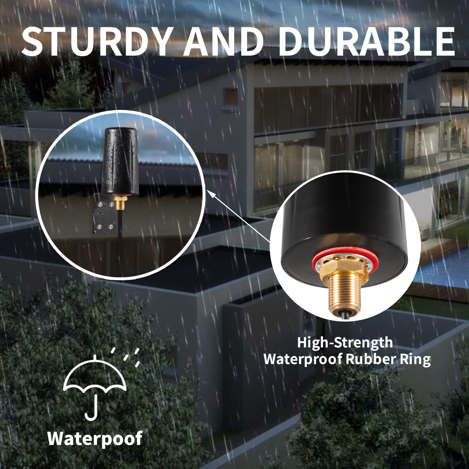 Waterproof 5dBi 3G 4G/LTE 2x2 MIMO Low Profile Omni-Directional Antenna with 10 ft Coax Cables for Verizon AT&T T-Mobile Sprint Cellular Cisco, Cradlepoint, Digi, Pepwave 4G LTE Router,Eifagur