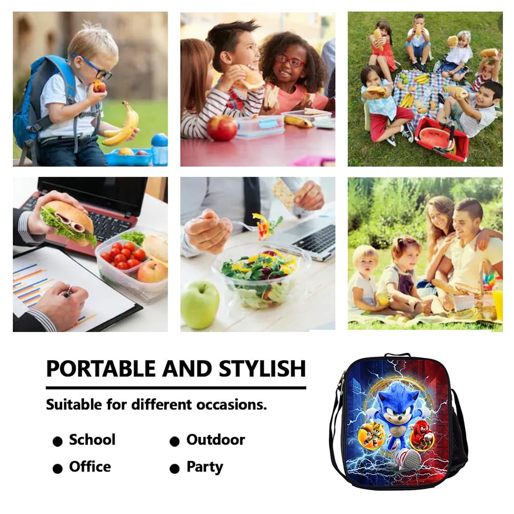 MACIUM Cartoon Backpack Set - 17-inch Casual Daypack with Lunch Box and Pencil Case - Fun Birthday Gift Idea for Anime Fans S1