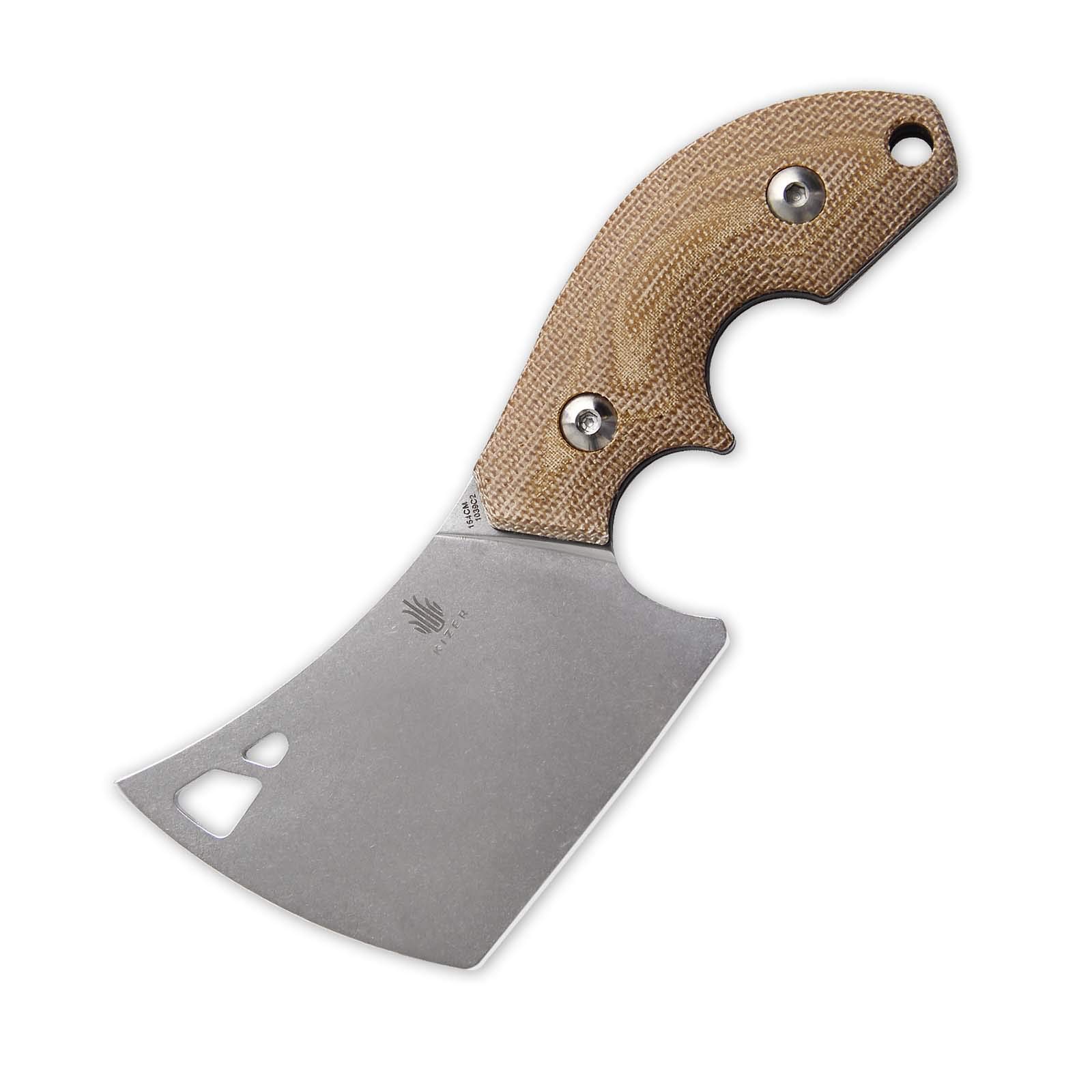 Kizer Fixed Blade Knife, 154CM Blade and Brown Micarta & G10 Handle Camping Knife with Sheath,Butcher 1039C2